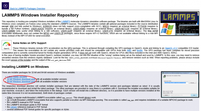 LAMMPS Installation on Windows 10 - LAMMPS Tube