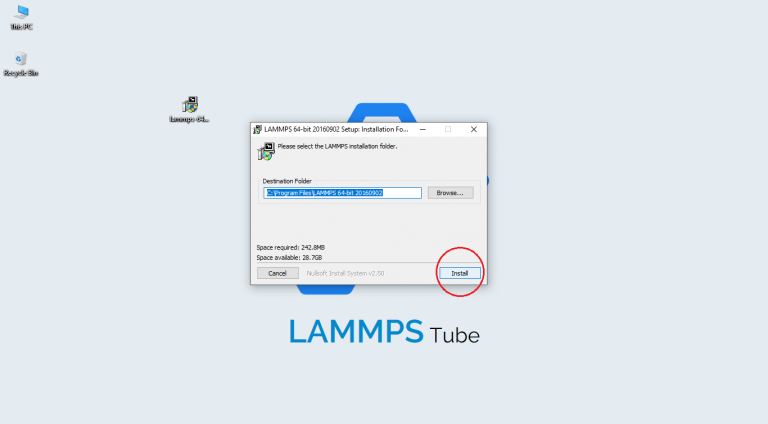 LAMMPS Installation on Windows 10 - LAMMPS Tube