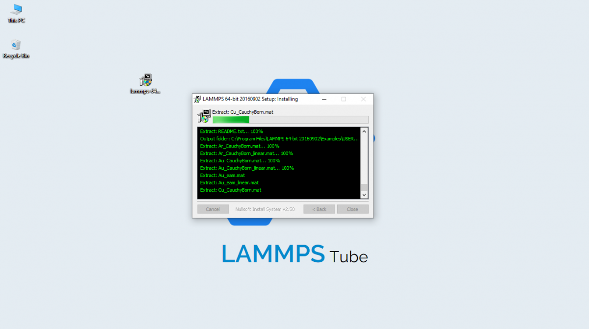 LAMMPS Installation on Windows 10 - LAMMPS Tube