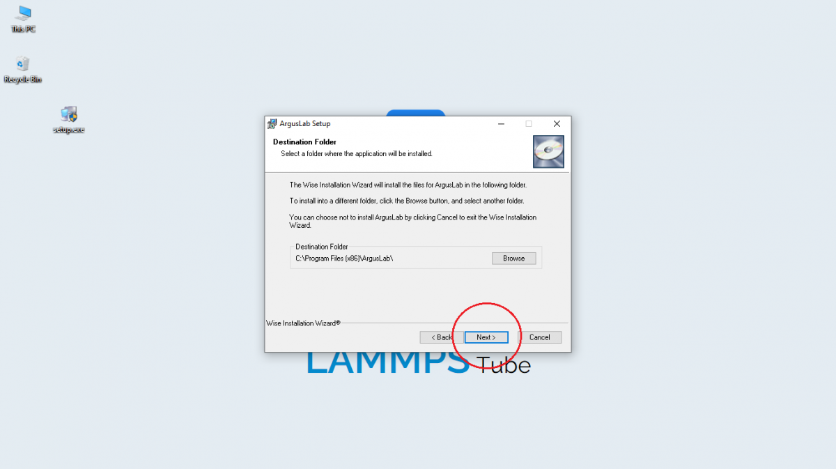 Arguslab Installation on Windows 10 - LAMMPS Tube