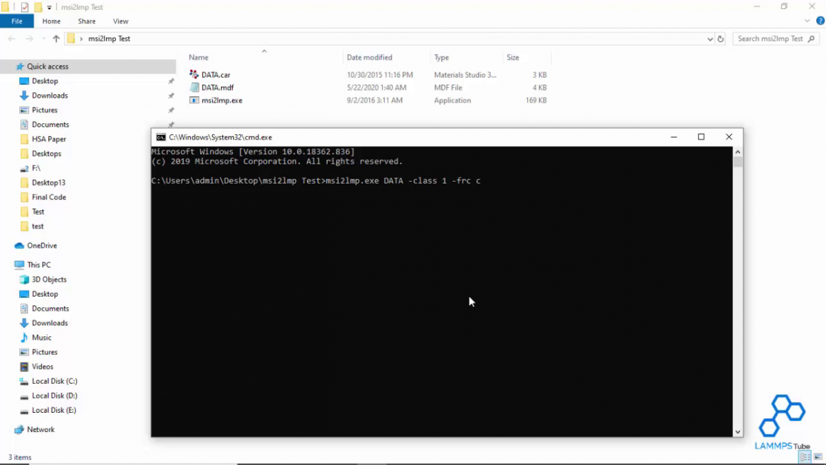 Instructional Videos - LAMMPS Tube