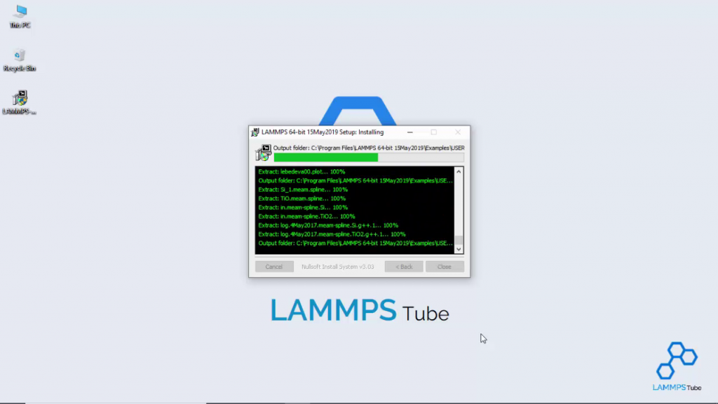 Instructional Videos - LAMMPS Tube