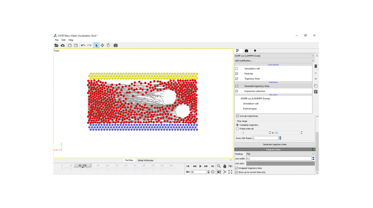 Trajectory Line Analysis in MD Simulations - LAMMPS Tube