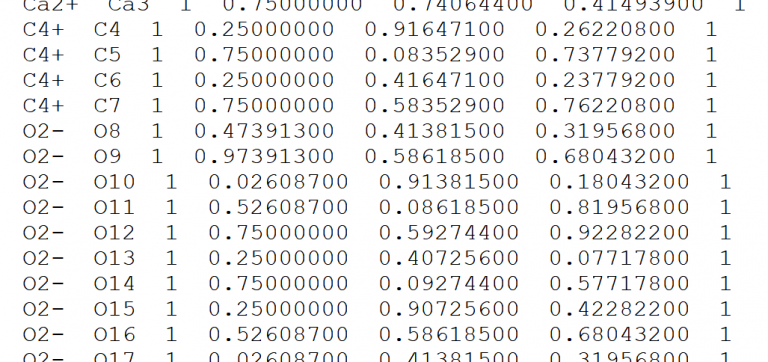 Crystallographic Information File (CIF) Format - LAMMPS Tube